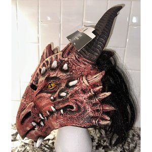 Accessories | Fantasy Dragon Adult Red Dragon Mask Horns Halloween ...